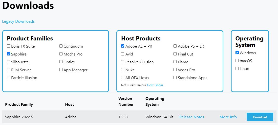 Where can I find the most recent version of my Boris FX product? – Boris FX